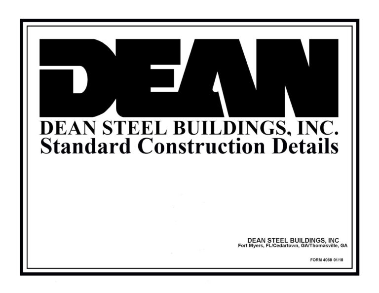 Standard Construction Detail Booklet – Dean Steel Buildings, Inc.